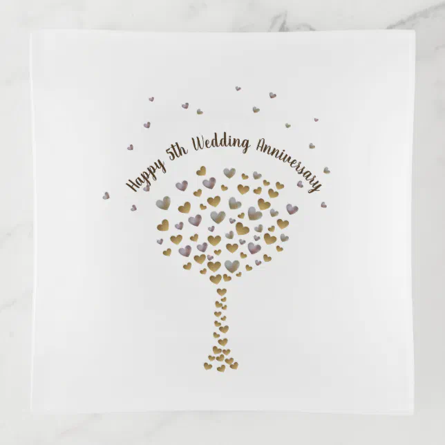 5to aniversario de boda feliz, árbol de madera del | Zazzle.es