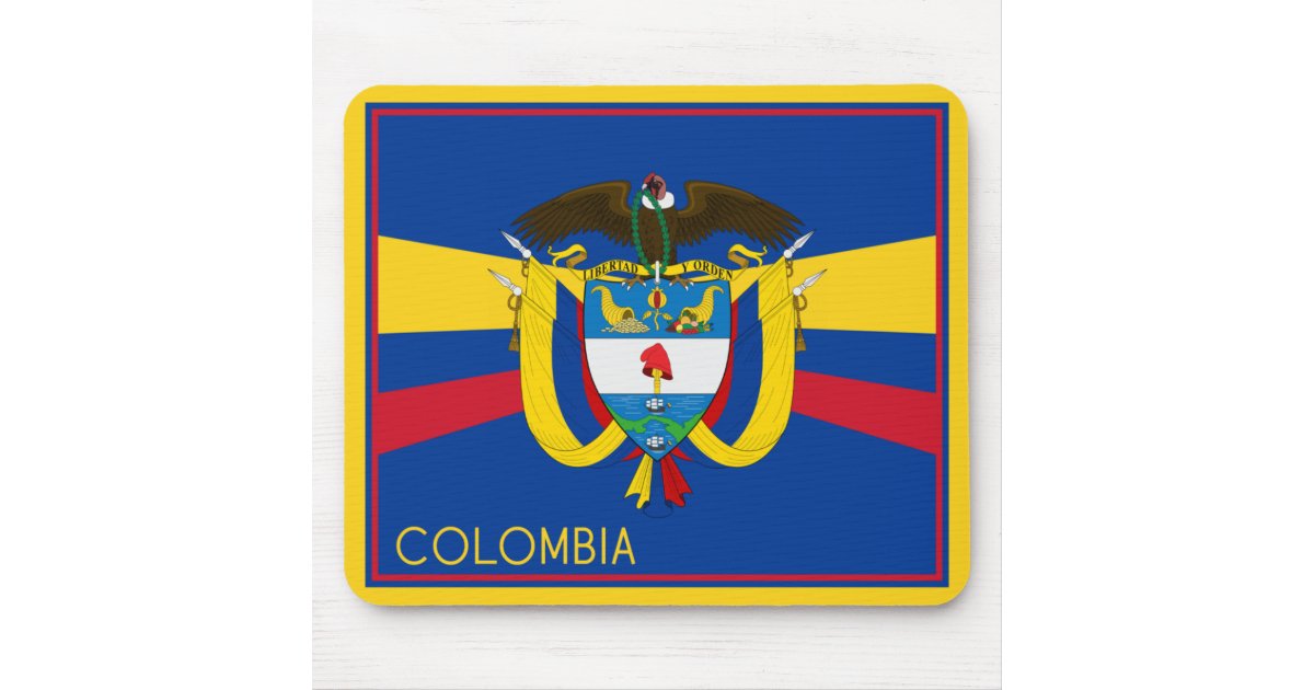 Alfombrilla De Ratón Bandera De Colombia Y Escudo De Armas | Zazzle.es