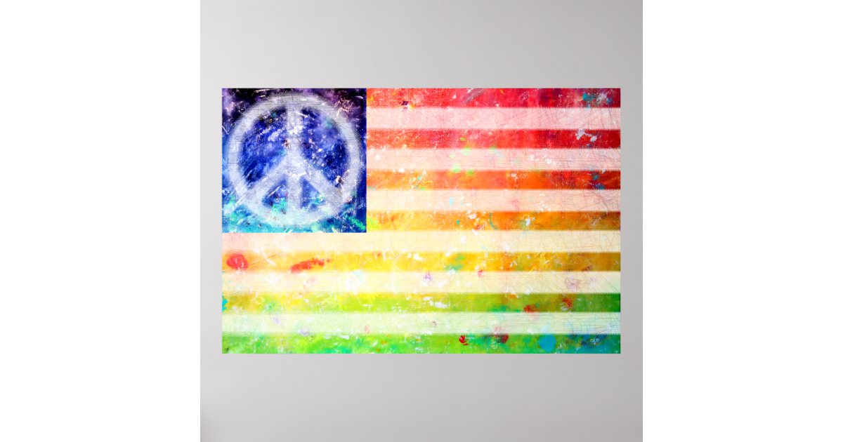 Arte de bandera falsa Hippie Peace | Zazzle.es