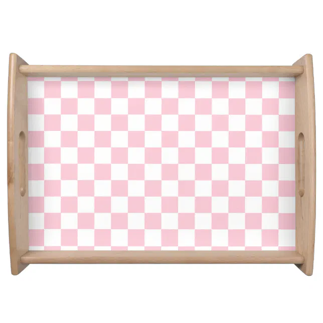 Bandeja Comprobar el patrón del tablero de cheques rosado | Zazzle.es