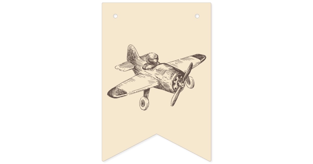 Banderines avión, avión, vintage, BUNNING BANNER | Zazzle.es