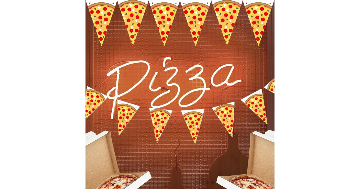 Banderines cumpleaños de fiestas de pizza divertidos de Guay | Zazzle.es