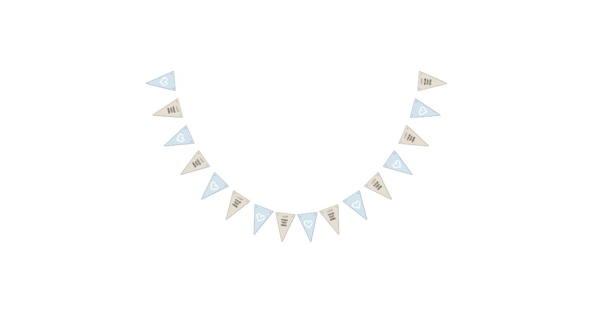 Banderines ¡PERSONALIZAR beige azul del banquete de boda del | Zazzle.es