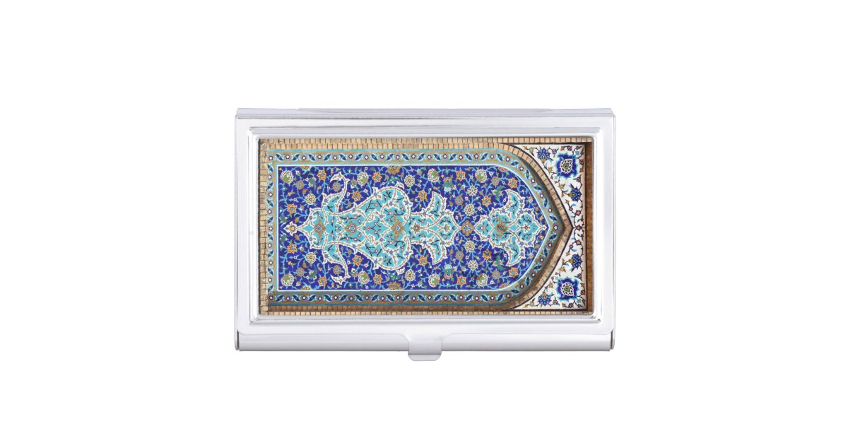 Caja Para Tarjetas De Visita Diseño mural elaborado persa | Zazzle.es