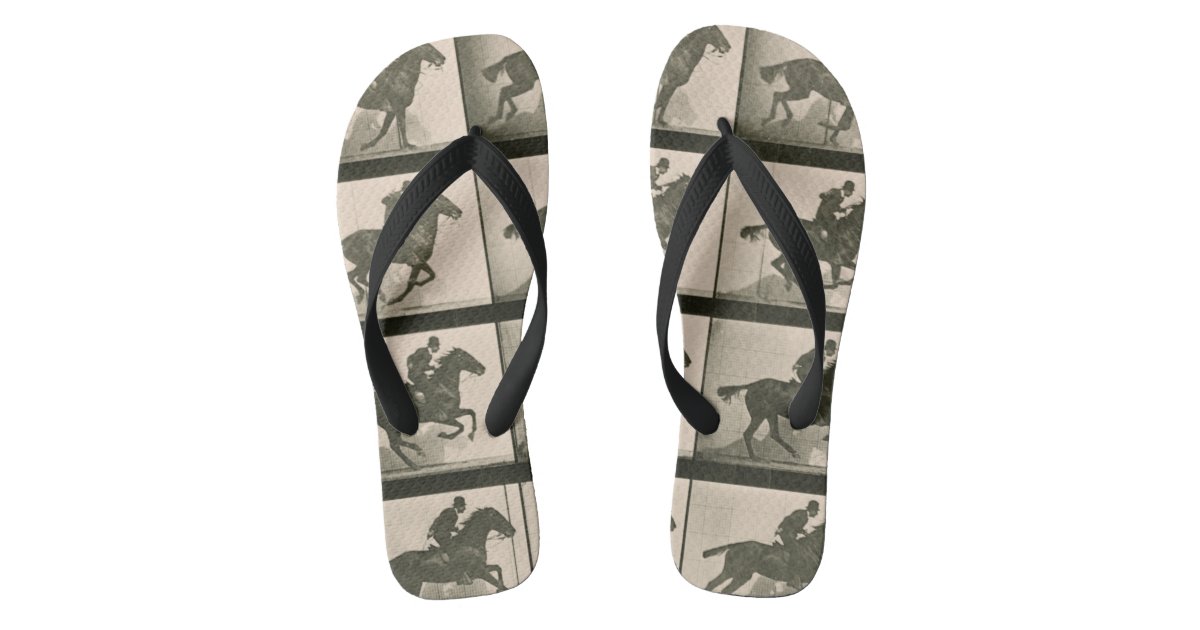 Chanclas Fotografía de cosecha de caballos en movimiento | Zazzle.es