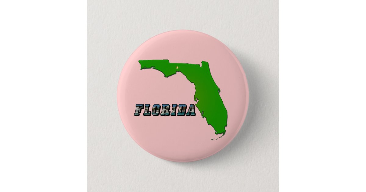 Chapa Redonda De 5 Cm Mapa y texto del estado de Florida | Zazzle.es