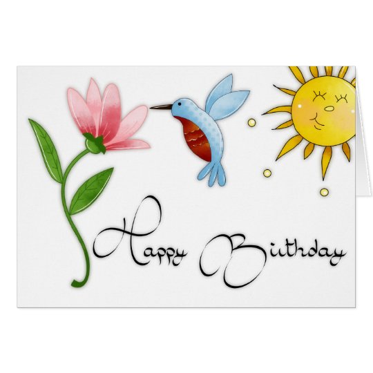 Colibrí con la tarjeta del feliz cumpleaños de la | Zazzle.es