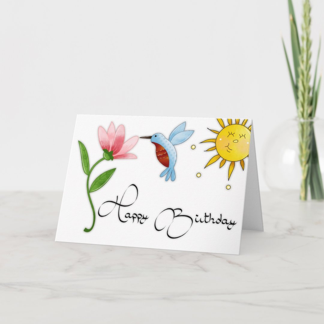 Colibrí con tarjeta de cumpleaños feliz para las f | Zazzle.es