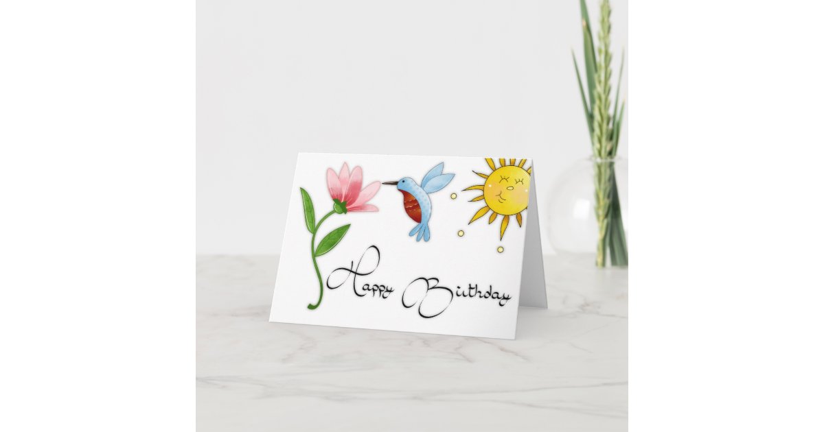 Colibrí con tarjeta de cumpleaños feliz para las f | Zazzle.es