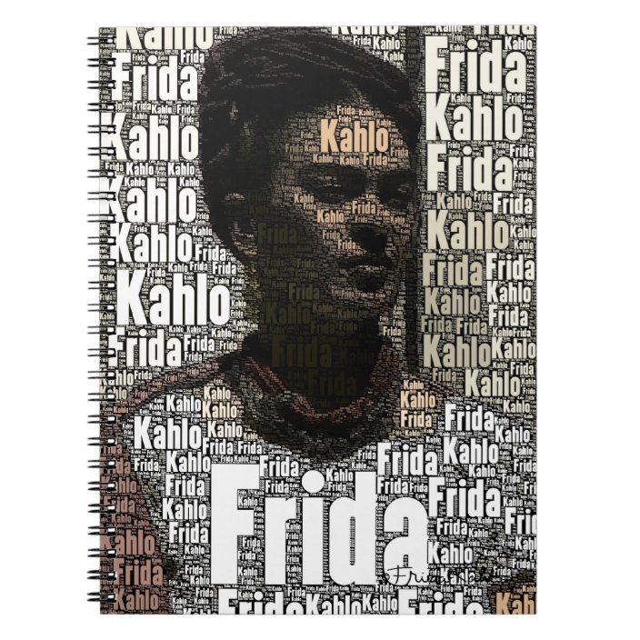Cuaderno Retrato de letras de Frida Kahlo | Zazzle.es