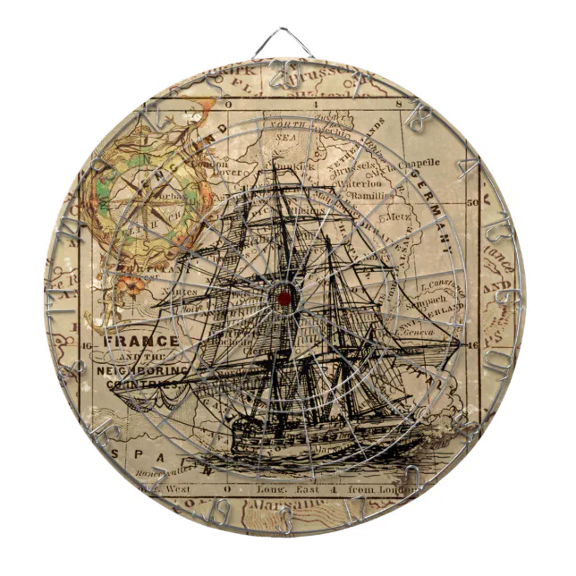 Diana Mapa y barco del antiguo general de Francia | Zazzle.es