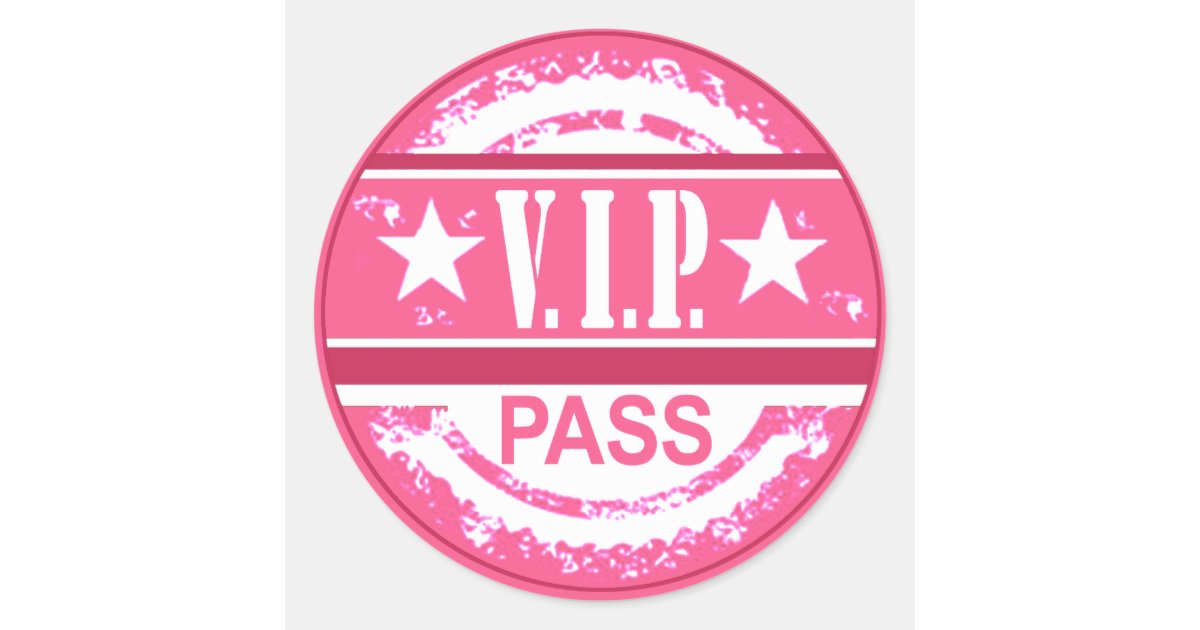 El VIP pasa al pegatina del fiesta (el rosa) | Zazzle.es