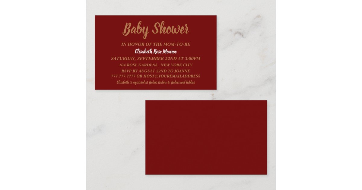 Entradas Baby Shower simples y modernas, rojas y d | Zazzle.es