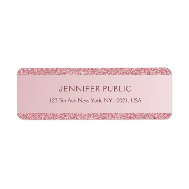 Etiqueta Dirección de retorno moderna del Rosa Gold Purpuri | Zazzle.es