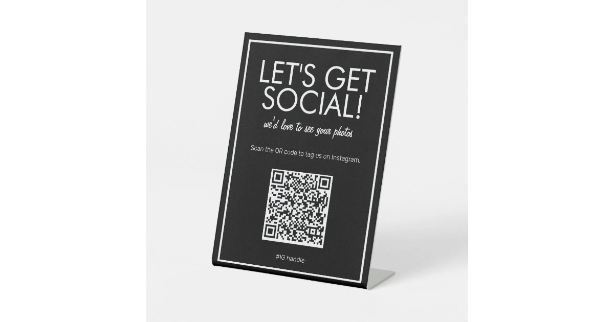 Expositor En L Rótulo de tabla de códigos QR para medios sociales ...