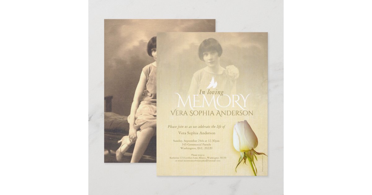 Foto conmemorativa invitación fúnebre de brote bla | Zazzle.es