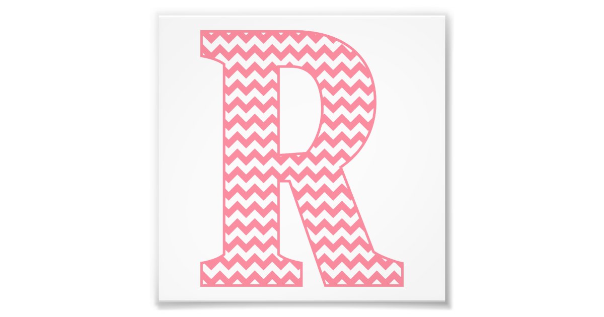 Foto Letra rosa chevron R monograma clásico preppy | Zazzle.es