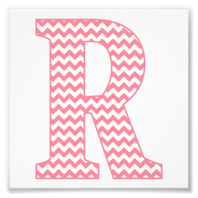 Foto Letra rosa chevron R monograma clásico preppy | Zazzle.es
