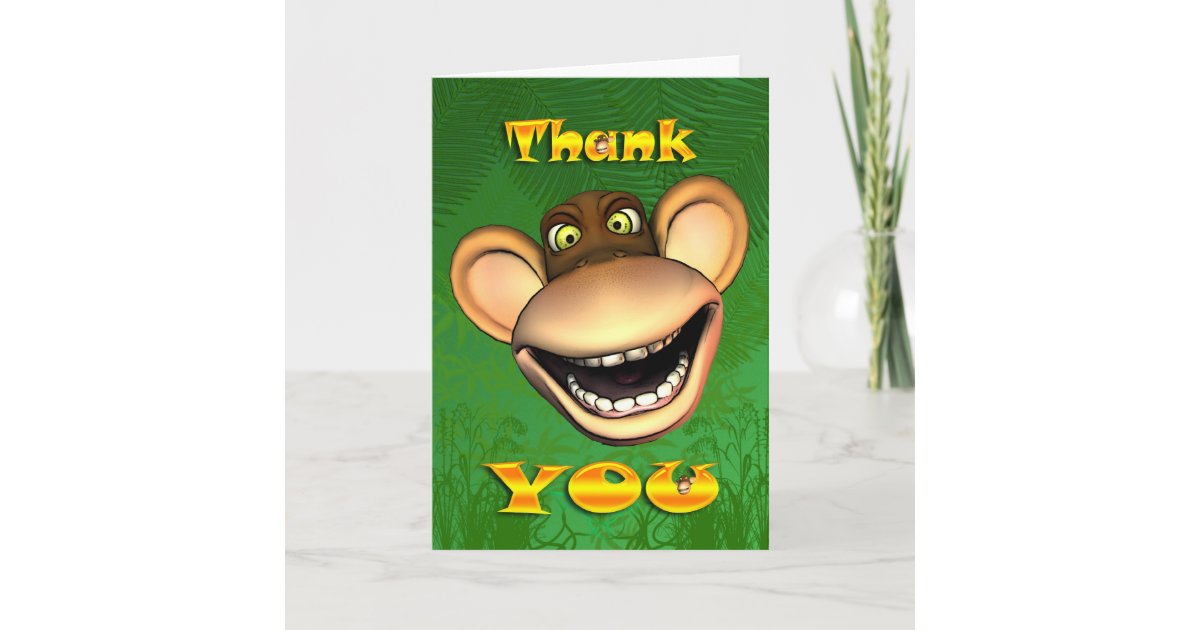 Gracias monkey la cara, tarjeta alegre feliz | Zazzle.es