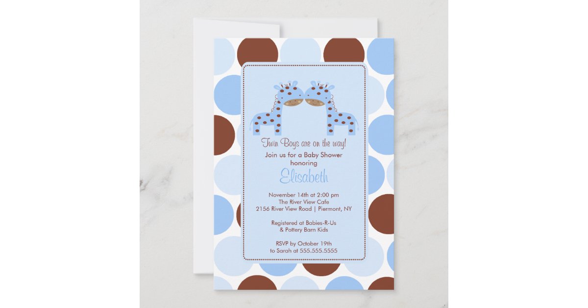 Grafa azul gemela Invitación Baby Shower múltiple | Zazzle.es
