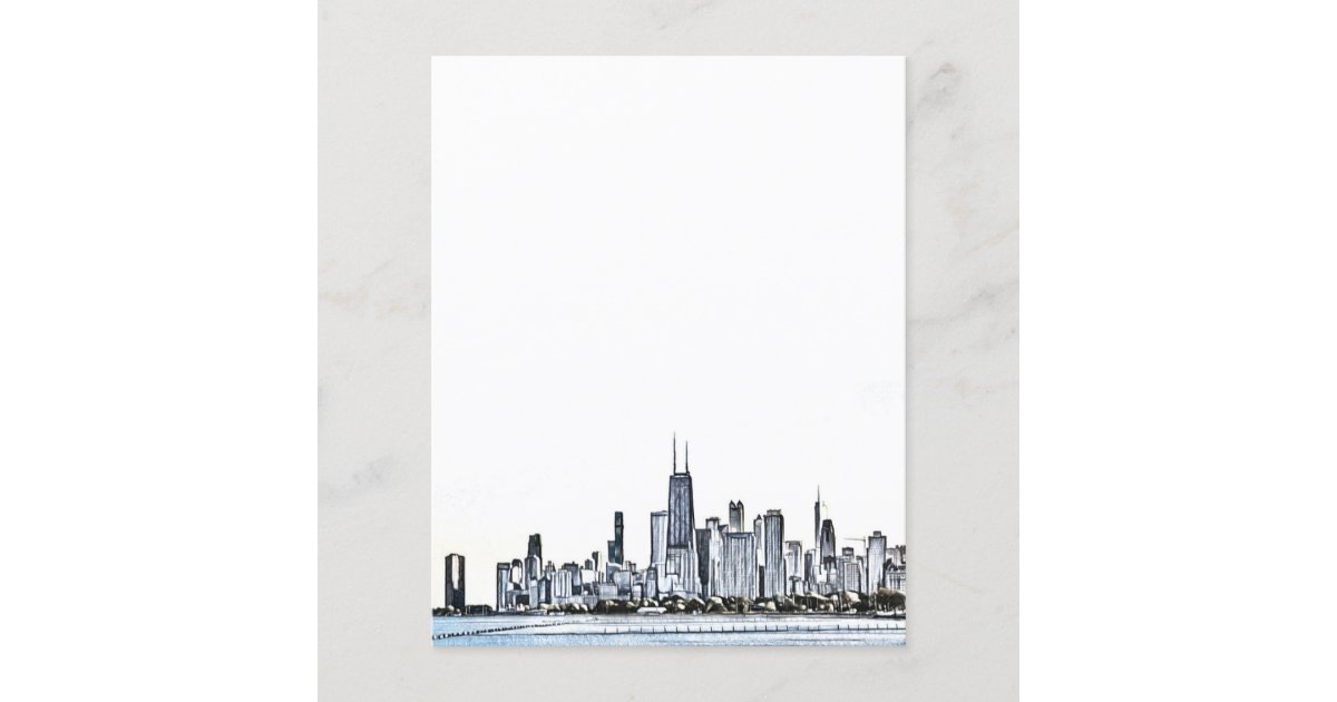 Hoja de papel de Skyline de Chicago | Zazzle.es