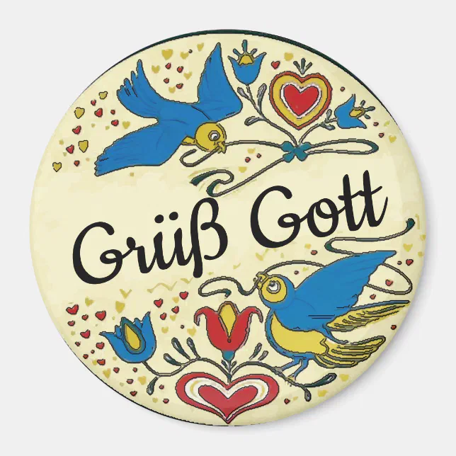 Imán Pennsylvania Rótulo hex holandés Grüß Gott | Zazzle.es