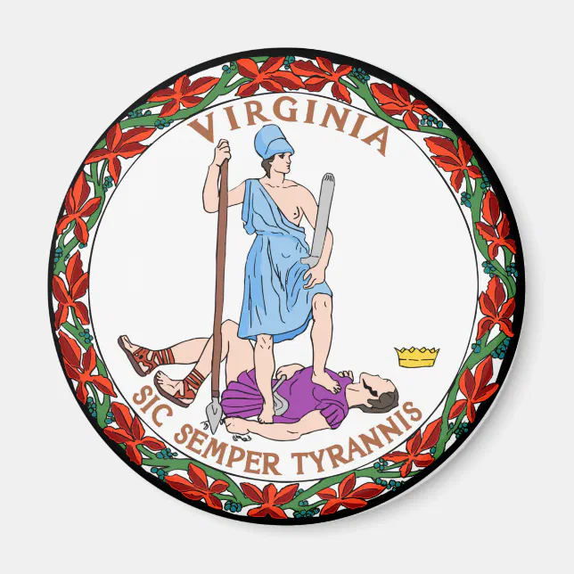 Imán Sello de la bandera del estado de Virginia | Zazzle.es