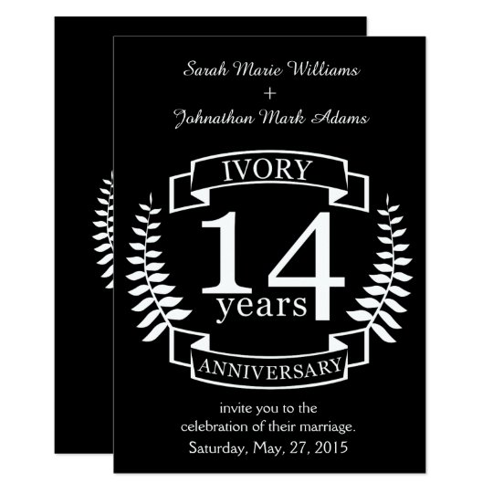 Invitación 14 años del aniversario de boda de Marfil | Zazzle.es