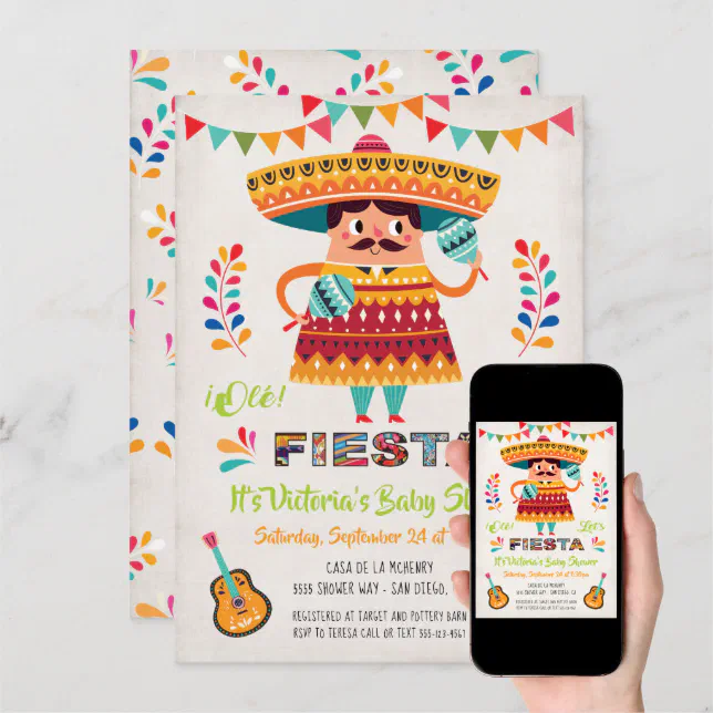 Invitación a Baby Shower de Mariachi Mexicana Fies | Zazzle.es