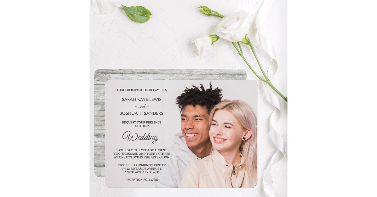 Invitación a la boda de la foto del lado derecho d | Zazzle.es