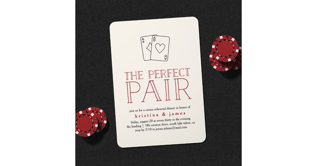 Invitación a la cena de un juego de pares perfecto | Zazzle.es