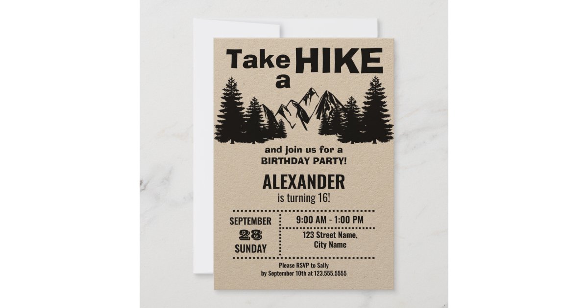 Invitación a la fiesta de cumpleaños de excursión | Zazzle.es