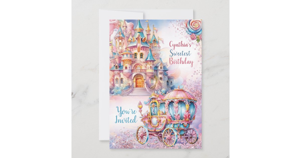 Invitación a la fiesta de cumpleaños de Sweet Cand | Zazzle.es
