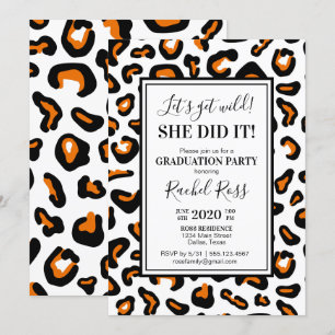 Invitaciones De Graduación De Leopardo Invitaciones Y Tarjetas De