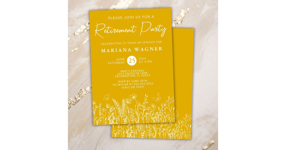 Invitación a la fiesta de retiro de flores silvest | Zazzle.es