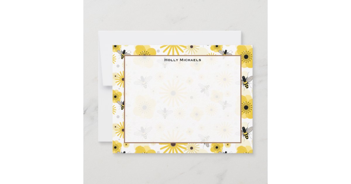 Invitación Abejas de miel y flores notecnológicas planas | Zazzle.es