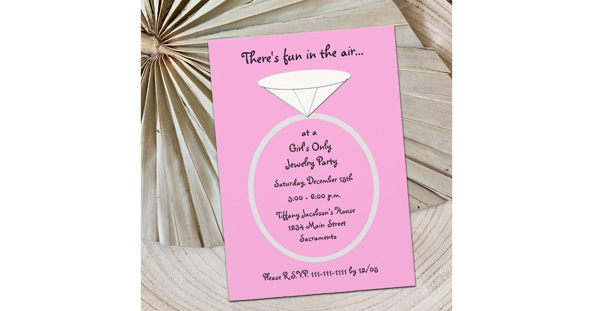 Invitación al anillo gigante de Fiesta de joyas | Zazzle.es