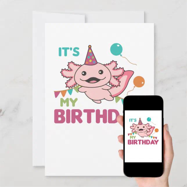 Invitación Axolotl quiere que sea mi cumpleaños, cute Axolotl | Zazzle.es
