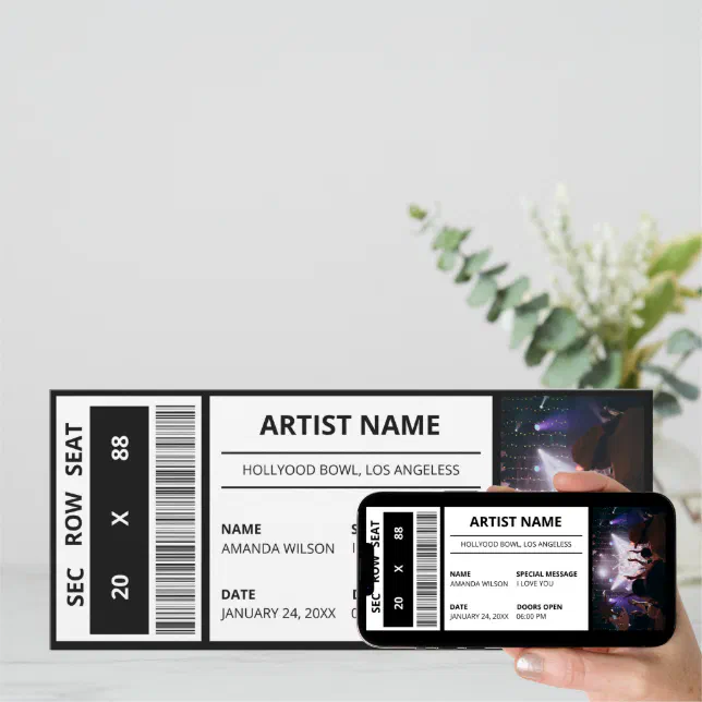 Invitación Billete de personalizado con boleto de regalo Idea | Zazzle.es
