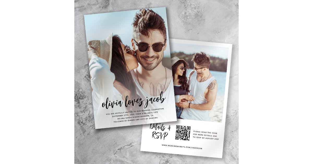 Invitación Boda de código QR de la foto | Zazzle.es