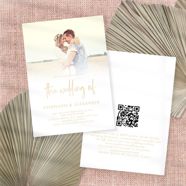 Invitación Boda de superposición de imagen de código QR de es | Zazzle.es