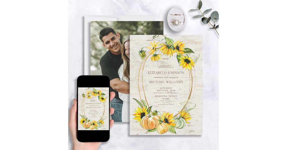 Invitación Boda Rústico de la Calabaza de Giro | Zazzle.es
