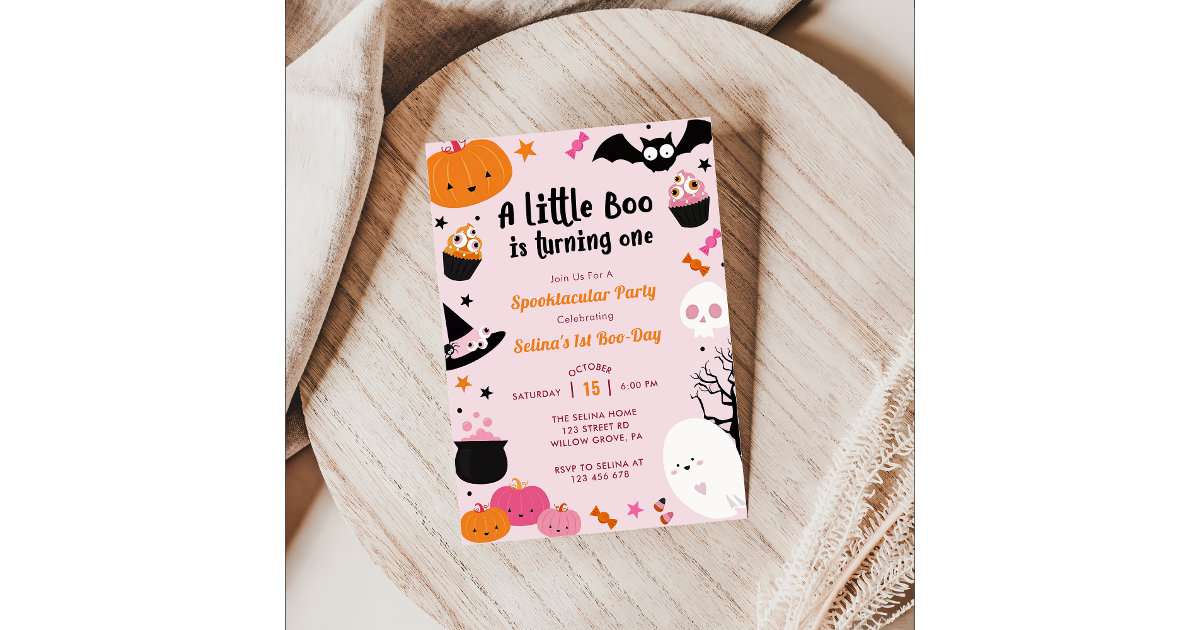 Invitación Boo Primer Cumpleaños Nuestro Pequeño Boo Se Vuelv | Zazzle.es