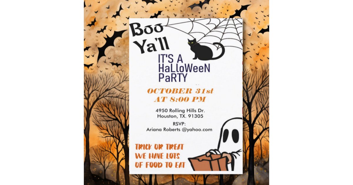 Invitación Boo Y'All Cute Kid's Halloween Party | Zazzle.es