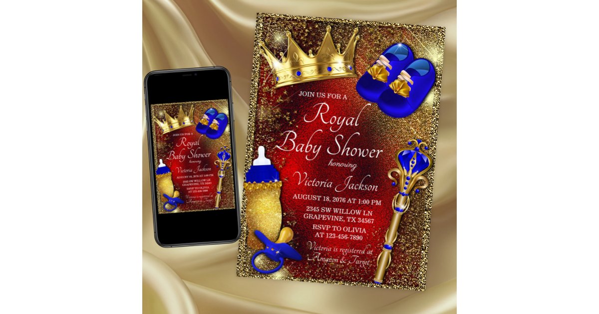 Invitación Boy Royal Prince Baby Shower Invitation | Zazzle.es