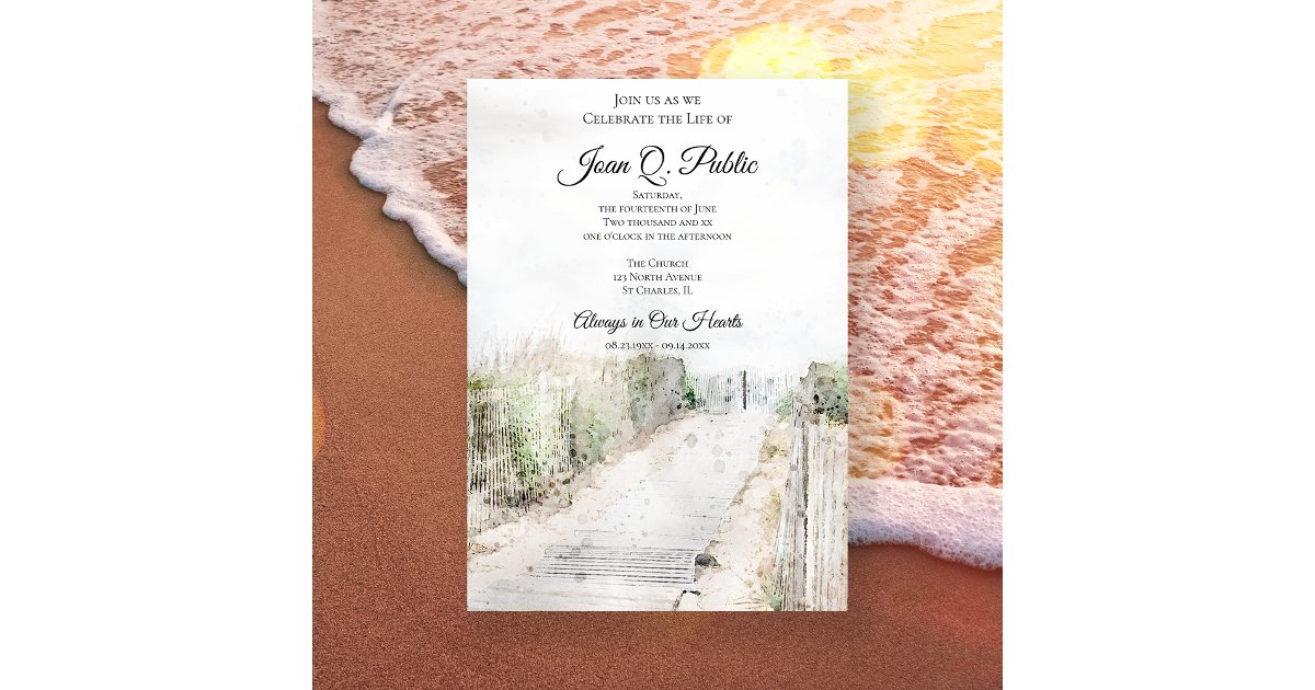 Invitación Caminata en barco a la celebración de la vida | Zazzle.es