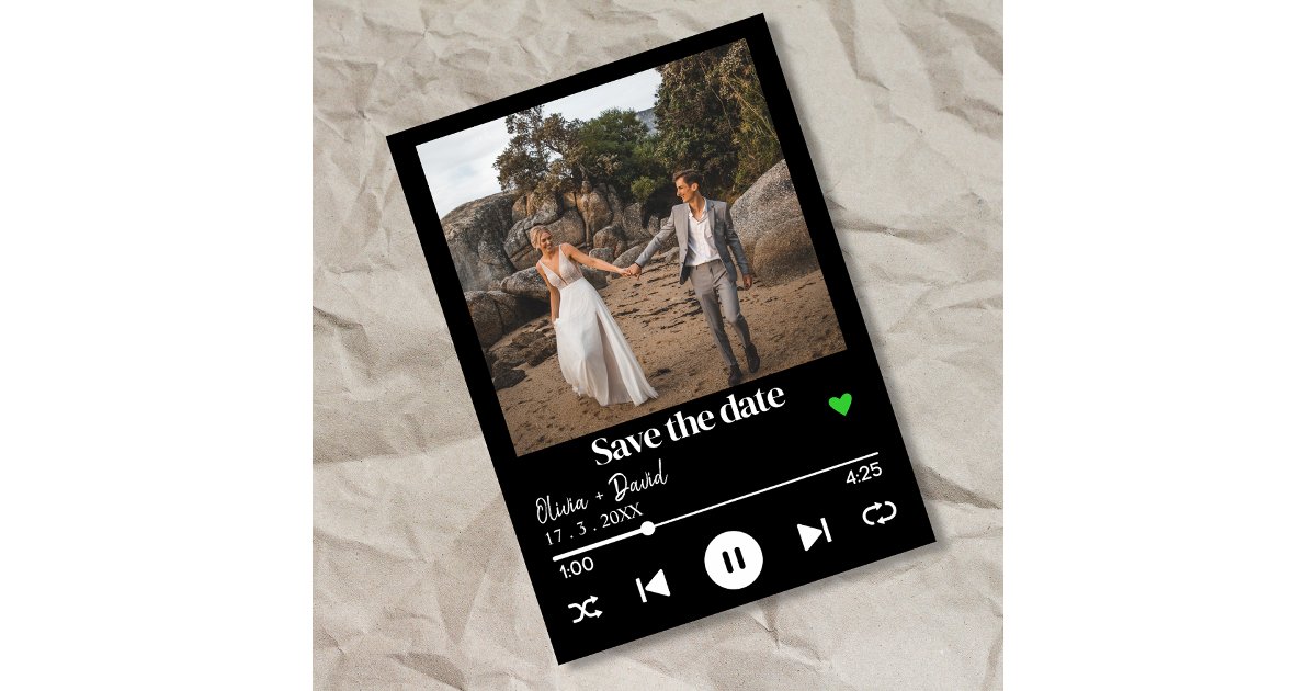 Invitación Canción del reproductor de fotos de portada de álb | Zazzle.es