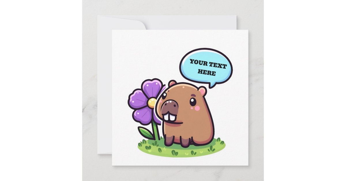 Invitación Capibara cutáneo con flor | Zazzle.es