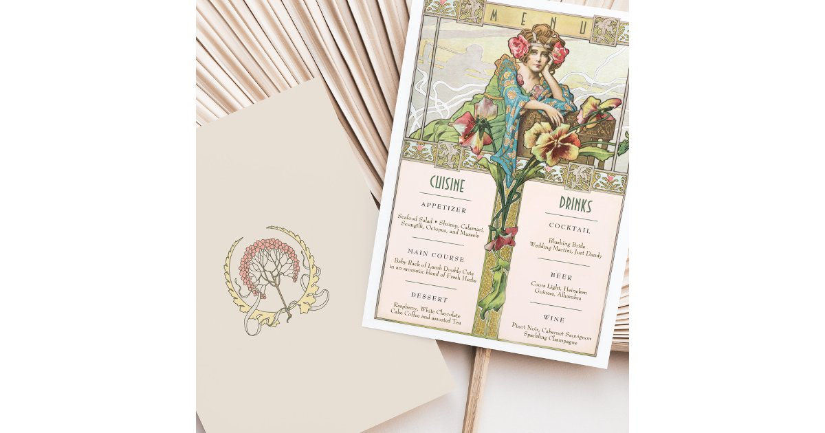 Invitación Carta de Bodas de estilo Art Nouveau y carta de be | Zazzle.es