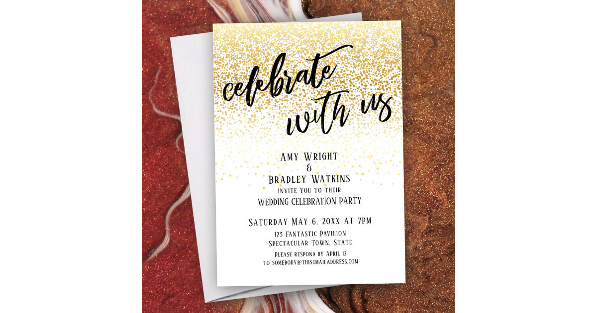 Invitación Celebración Casual con la recepción de Confetti de | Zazzle.es